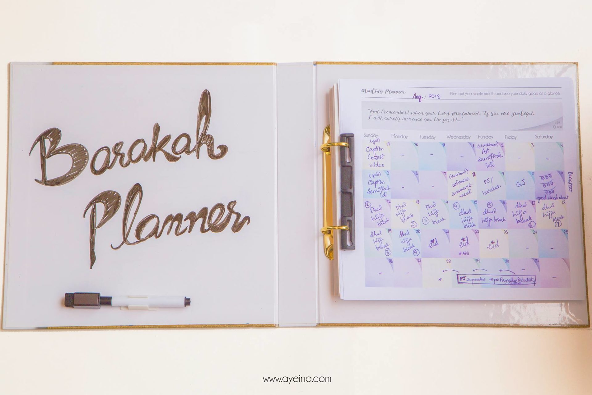 BARAKAH PLANNER - Undated Islamic Planner with Hadith & Quran Journal ...