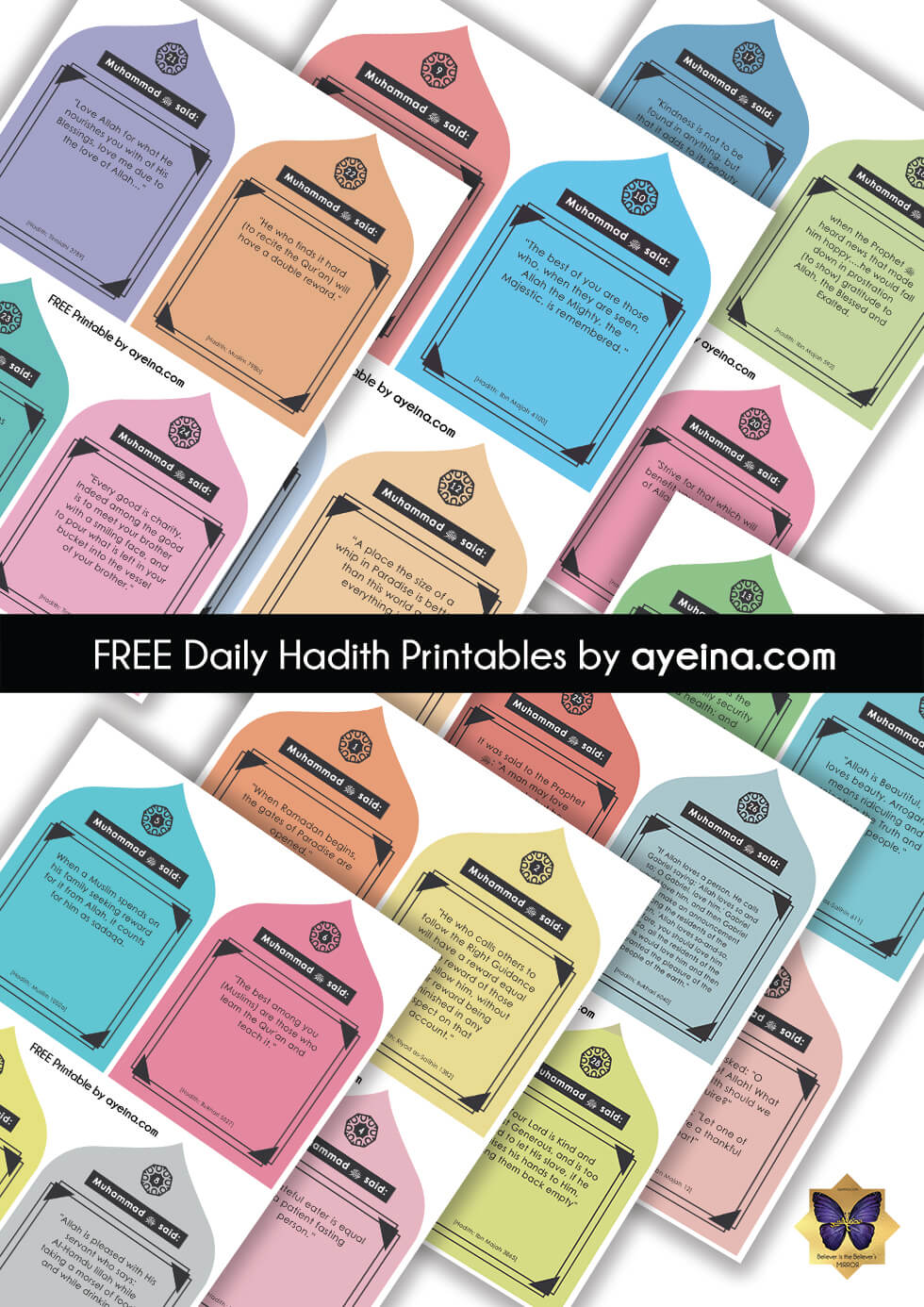 A Hadith A Day (Free Ramadan Printable for a Gratitude Calendar) | AYEINA