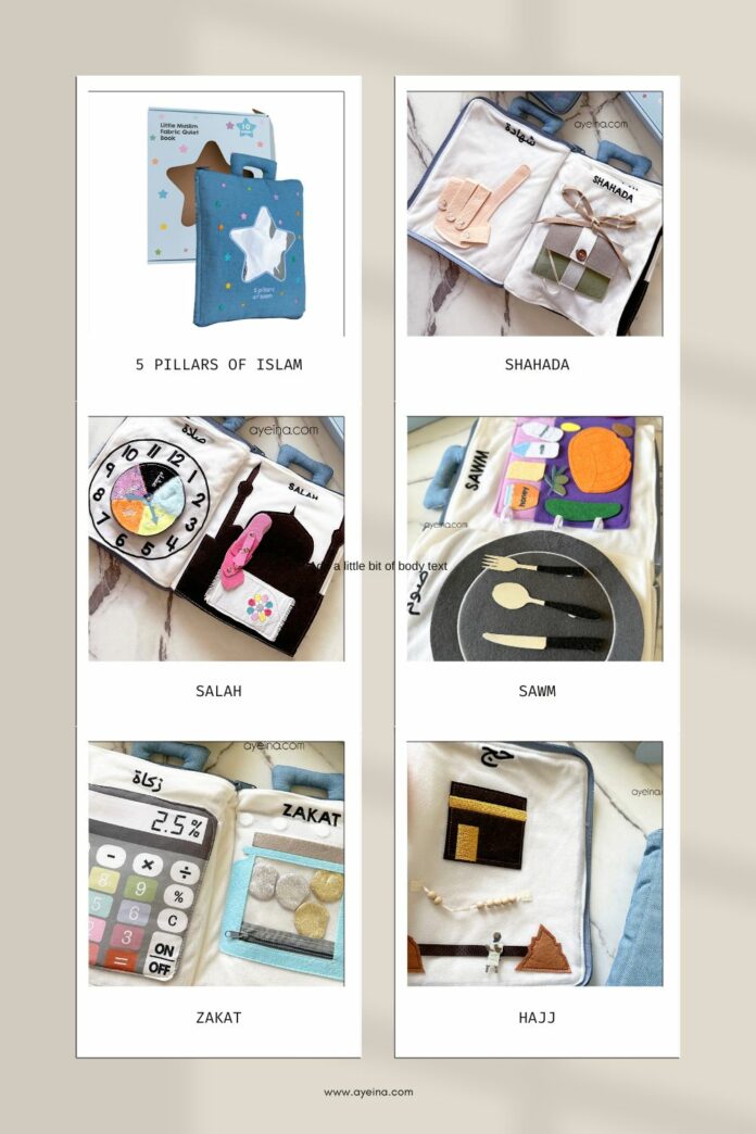 5 Pillars of Islam - Islamic Interactive Fabric Quiet Book for Muslim ...
